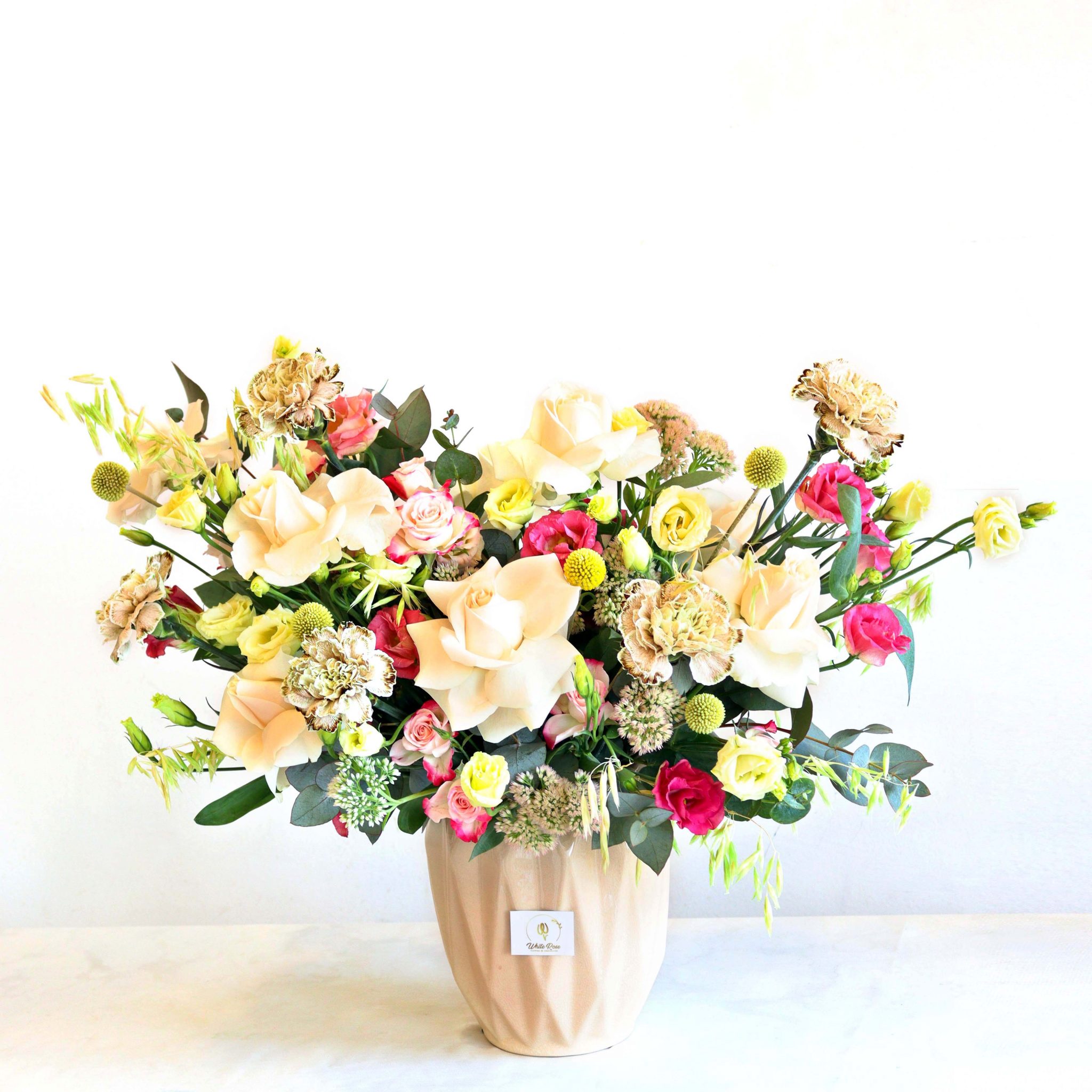 High Style Vase - White Rose Flowers